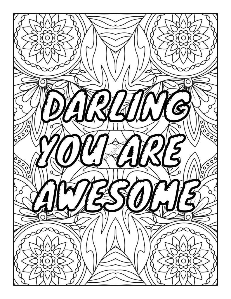 Motivational Coloring Page for Stress Relief