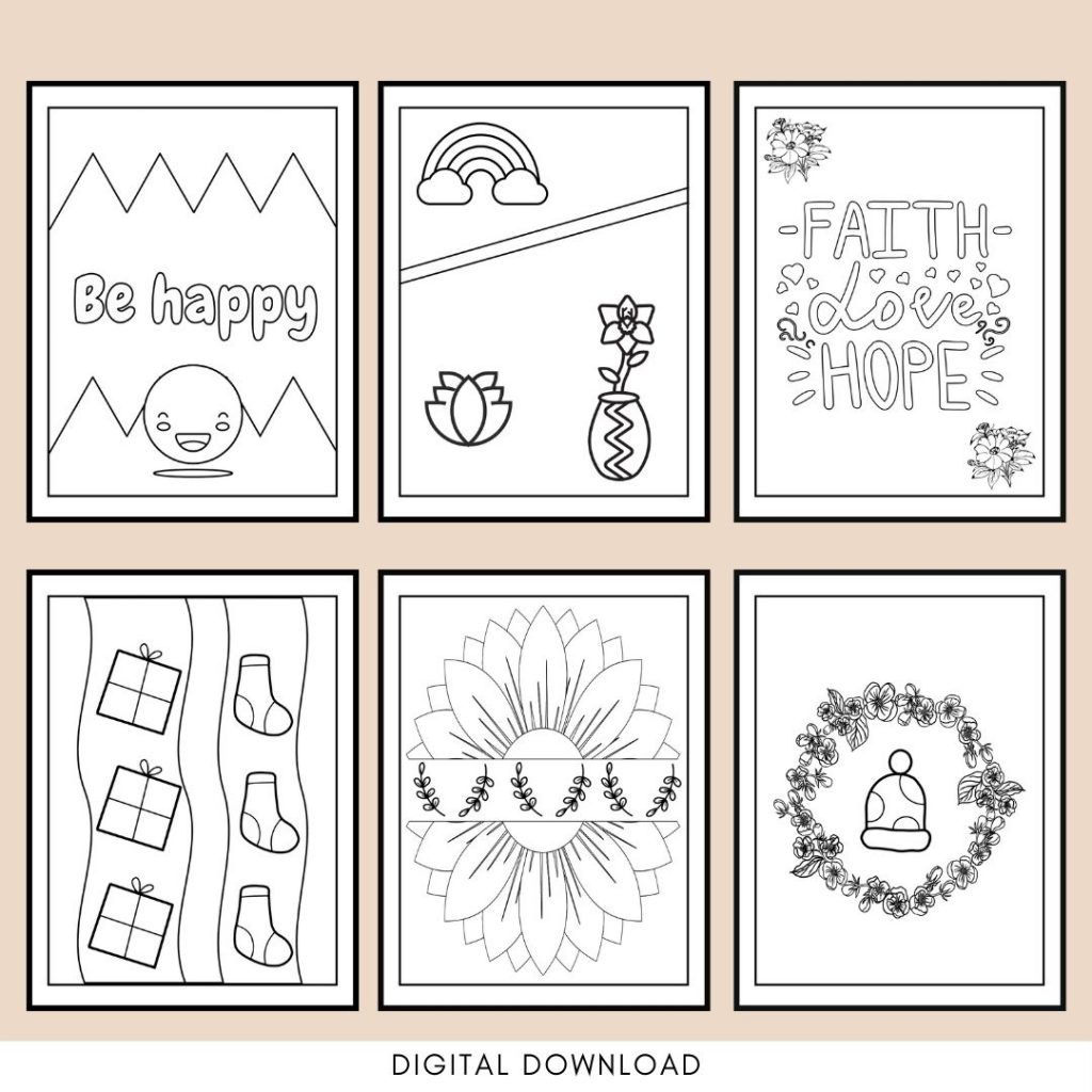 Simple Coloring Pages for Kids & Adults | Bprintable