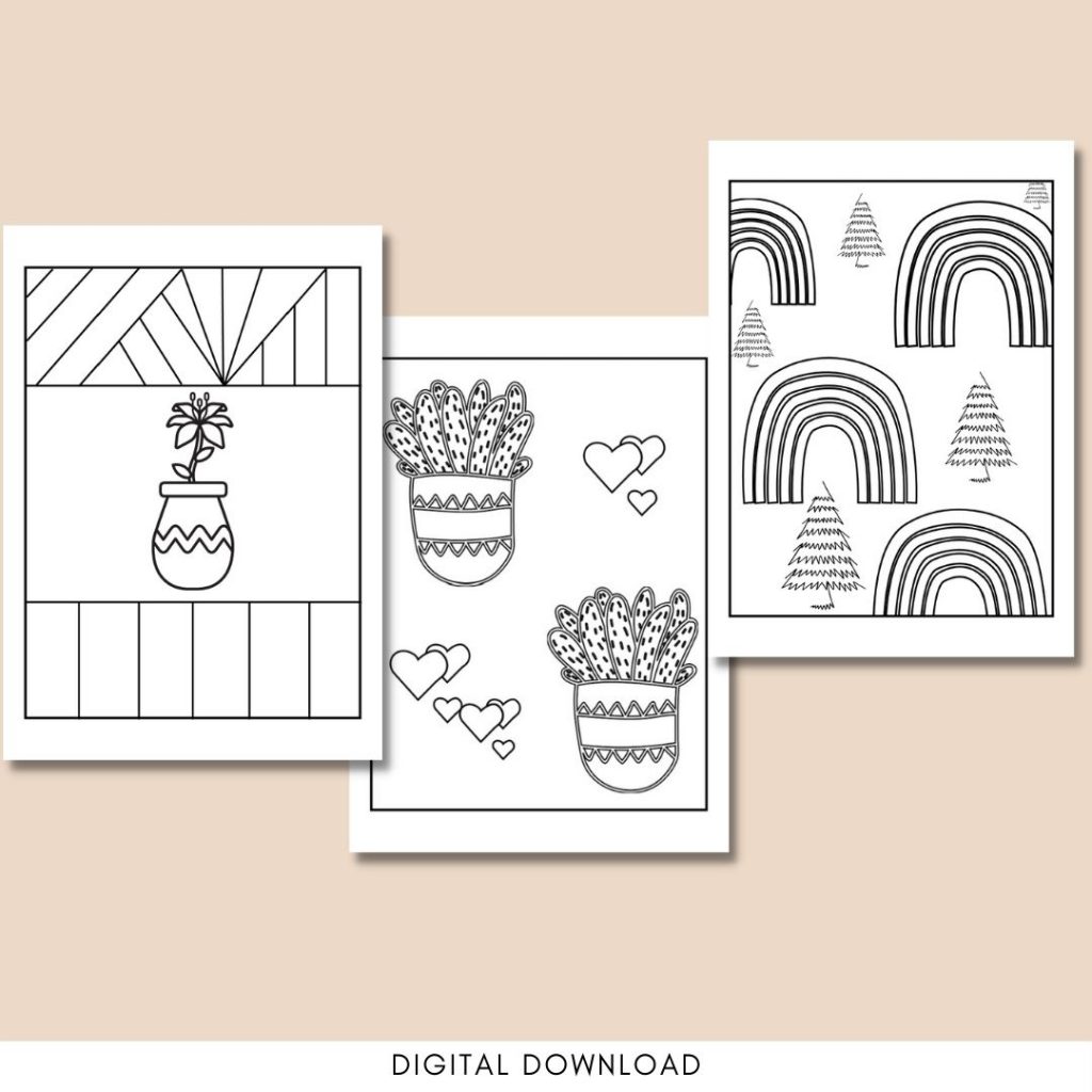 Chill Simple Coloring Pages for Kids, Coloring Book for Adults ...