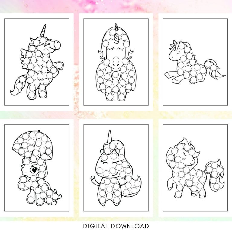 Unicorn Dot Marker Printables – Fun Activity Book for Kids