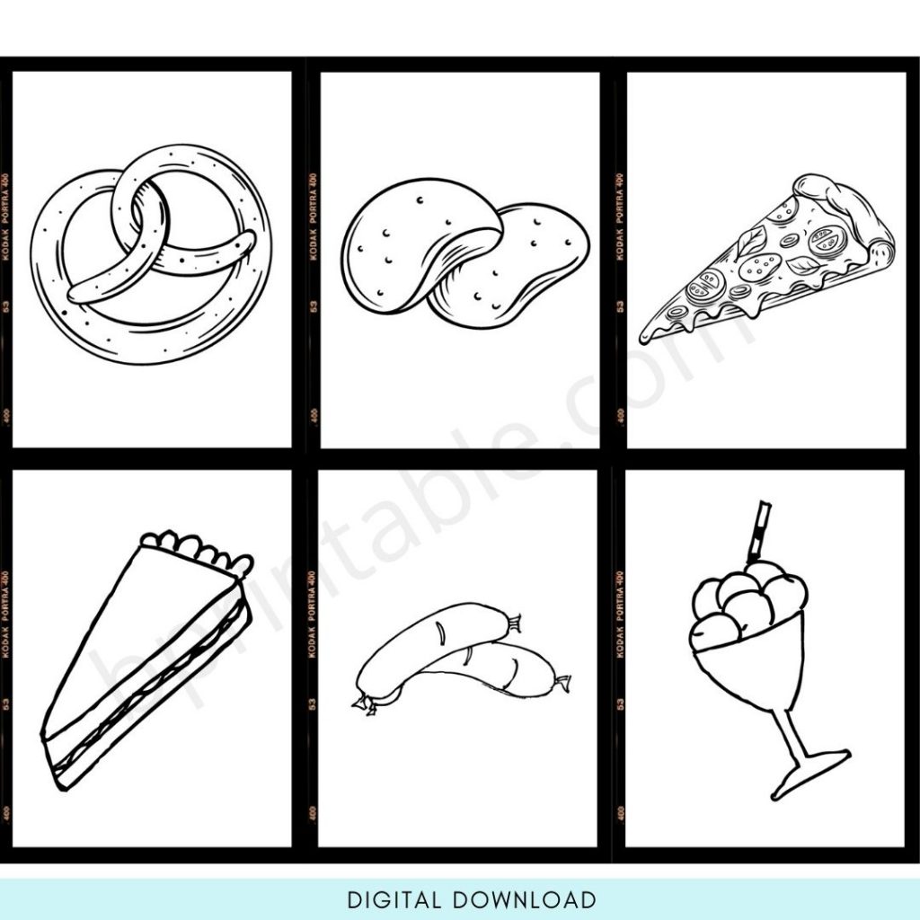 Fun Food Coloring Pages for Kids | Printables