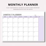 Printable Undated Planner Templates - Monthly & Weekly