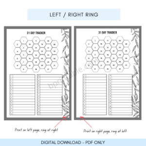31 Days Tracker - Printable Habit Tracker - Bprintable