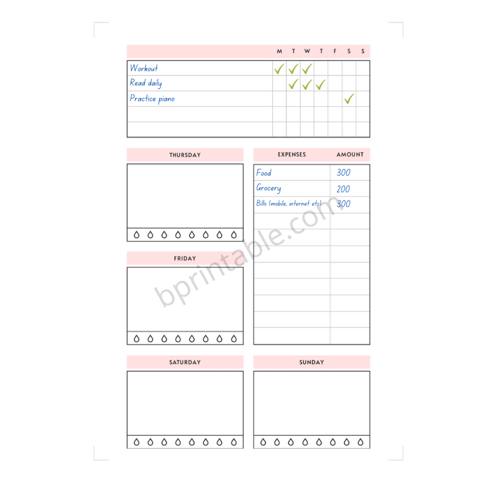 Weekly Planner in 2 Pages - Stay Organized | BPrintable