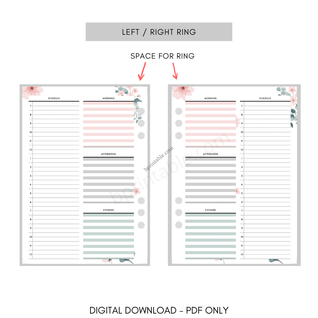 Floral Daily Planner | Elegant and Functional Planner by Bprintable