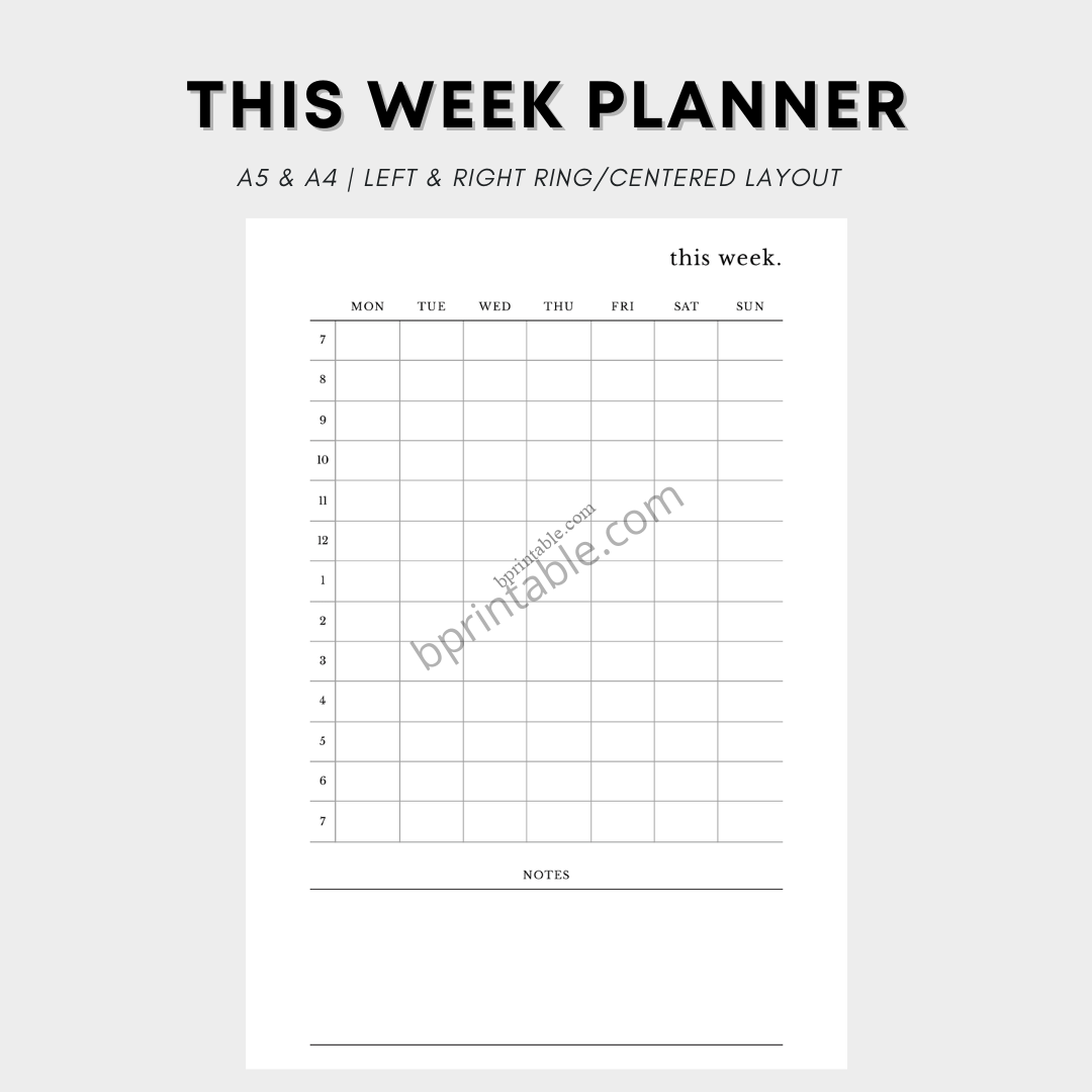 This Week Planner - Printable Weekly Schedule | BPrintable