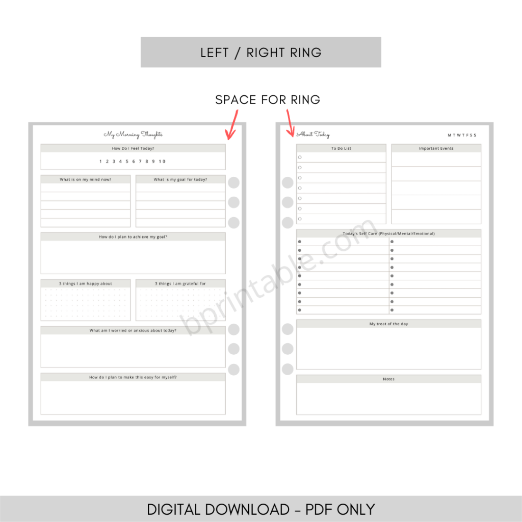 Self Insight Self Care Planner Template | bprintable.com