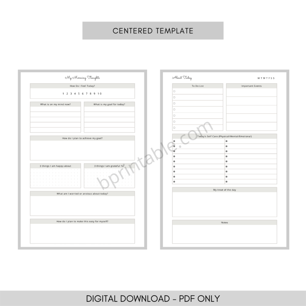Self Insight Self Care Planner Template | bprintable.com