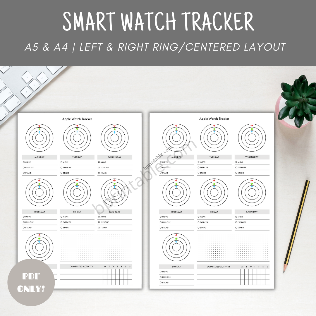 Smart Watch Health Fitness Tracker Planner Template