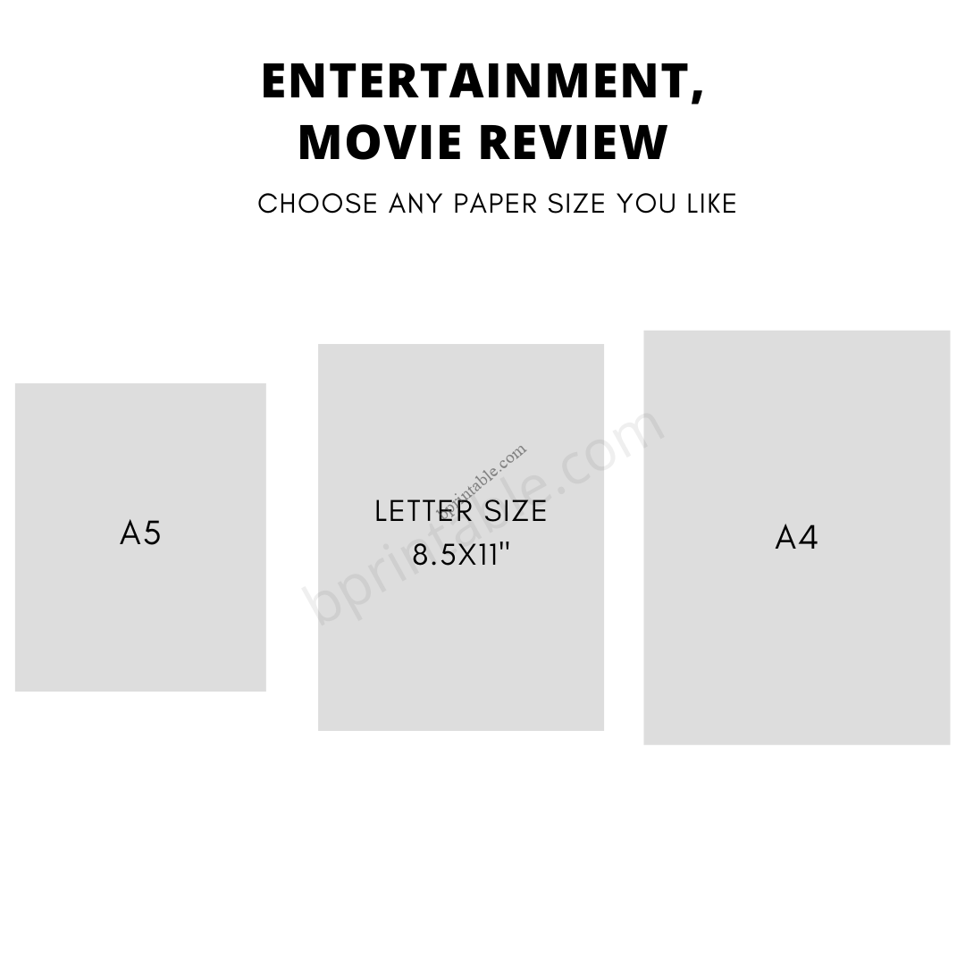 Movie Review Planner PDF - Bprintable