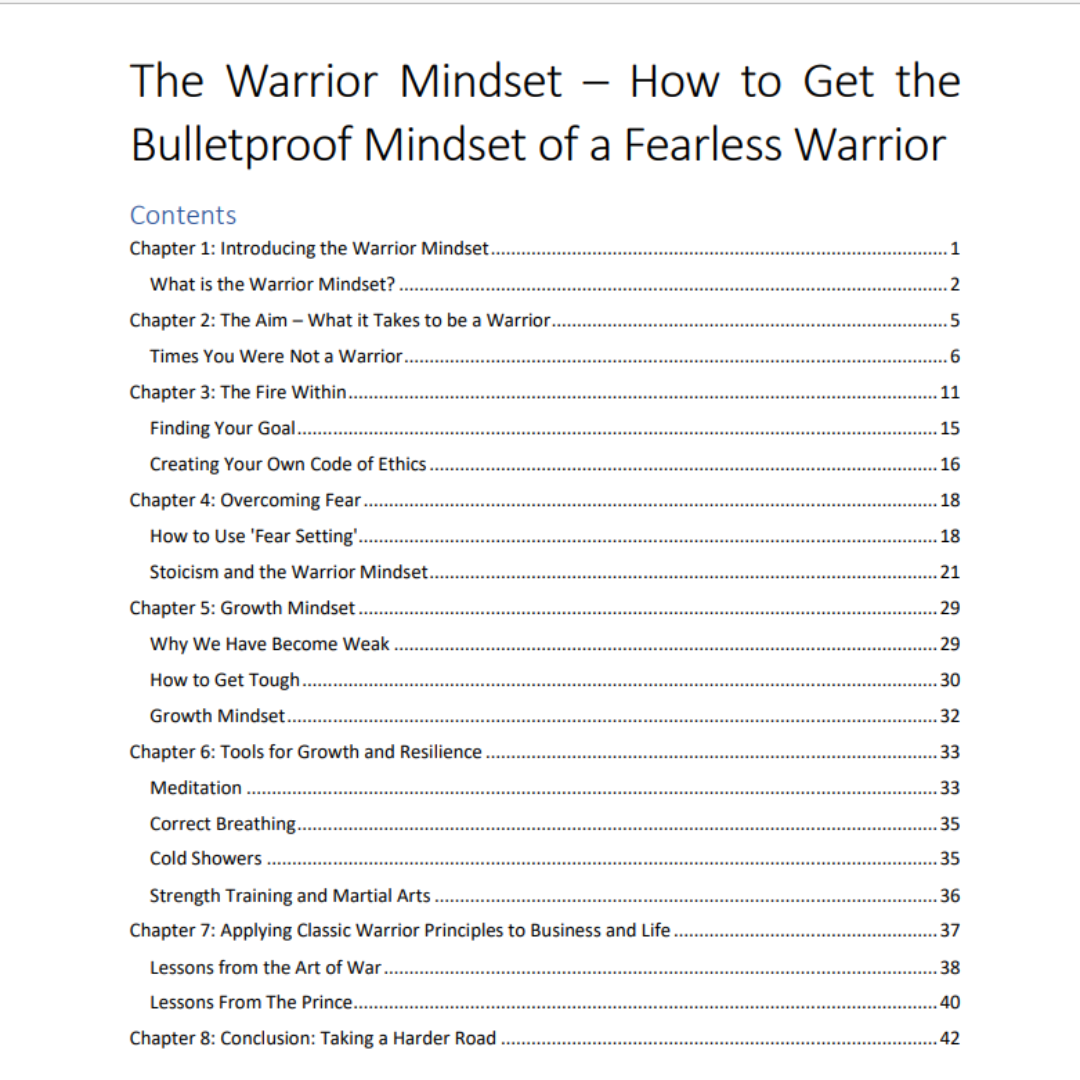 The Warrior Mindset - Bprintable
